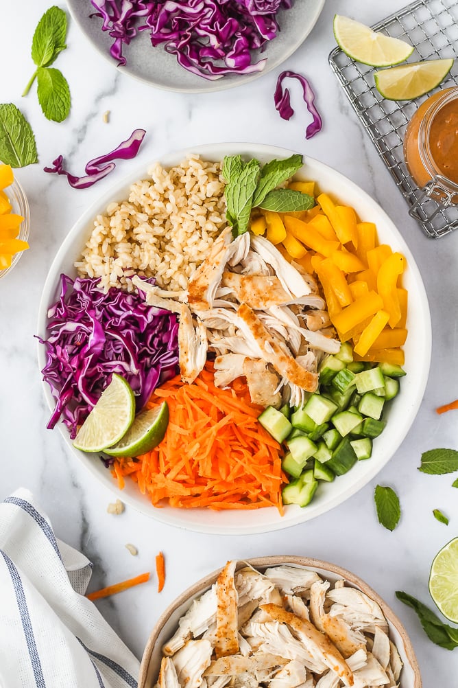 Peanut Chicken Power Bowls - Cooking in my Genes Peanut Chicken Power Bowls - Cooking in my Genes