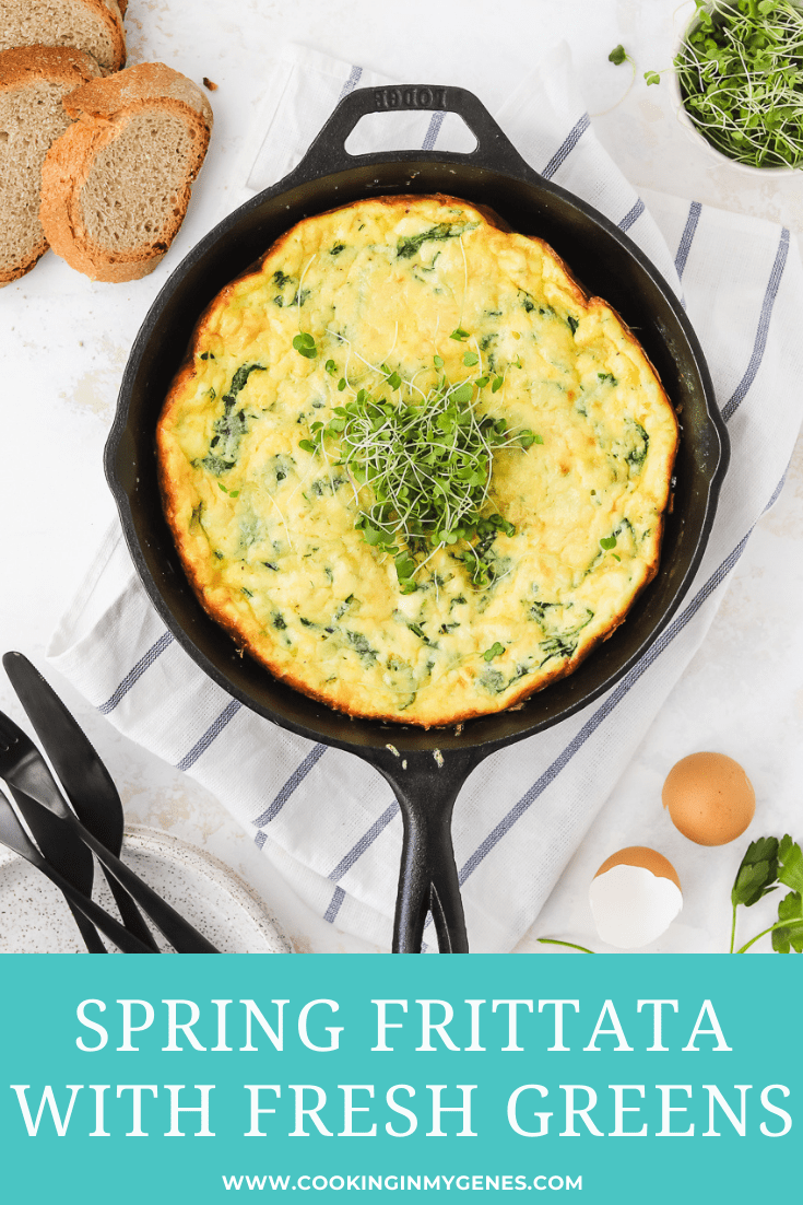 Spring Frittata Recipe with Arugula and Fresh Herbs - Cooking in my Genes