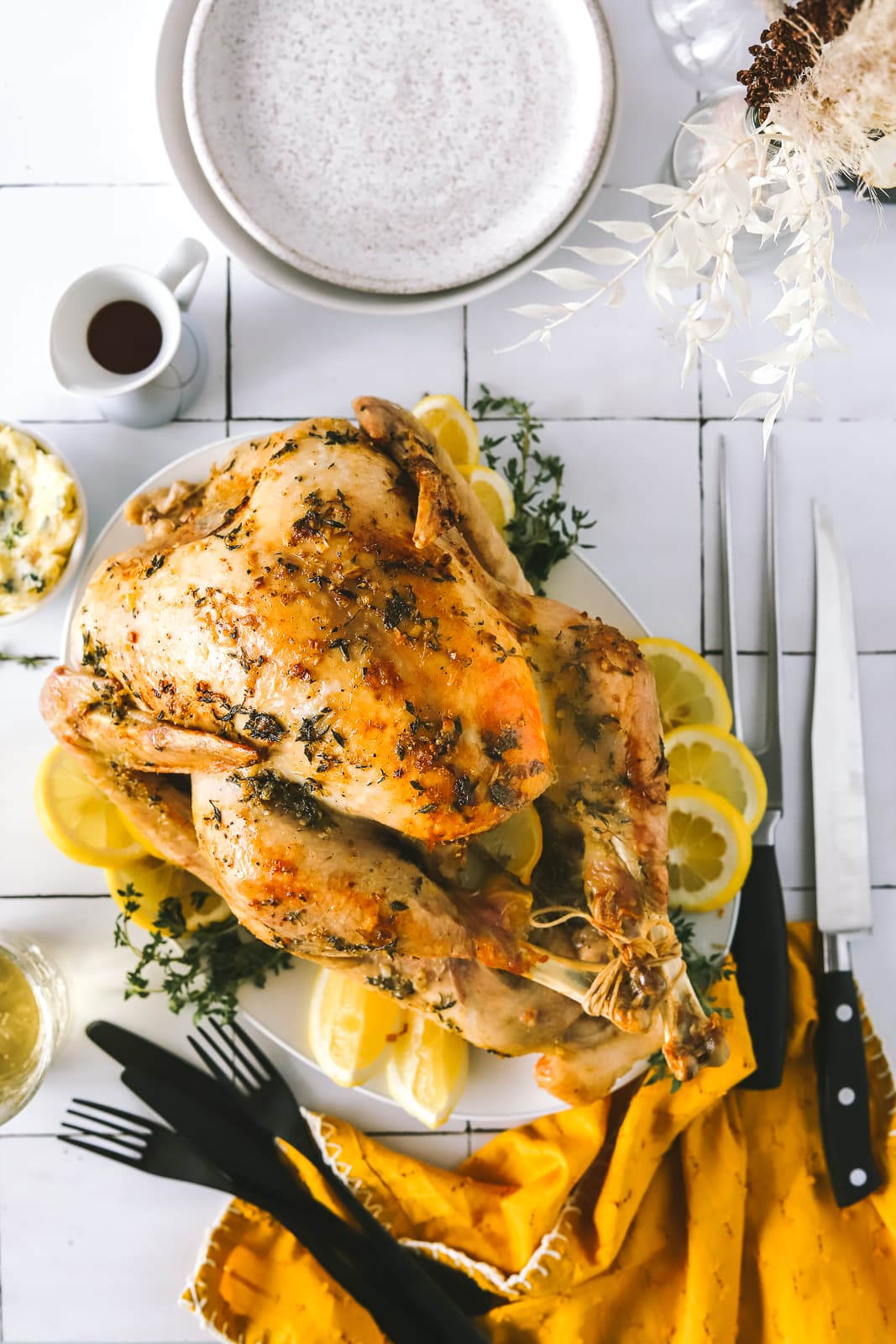 Easy Lemon & Herb Butter Roasted Turkey - Cooking in my Genes
