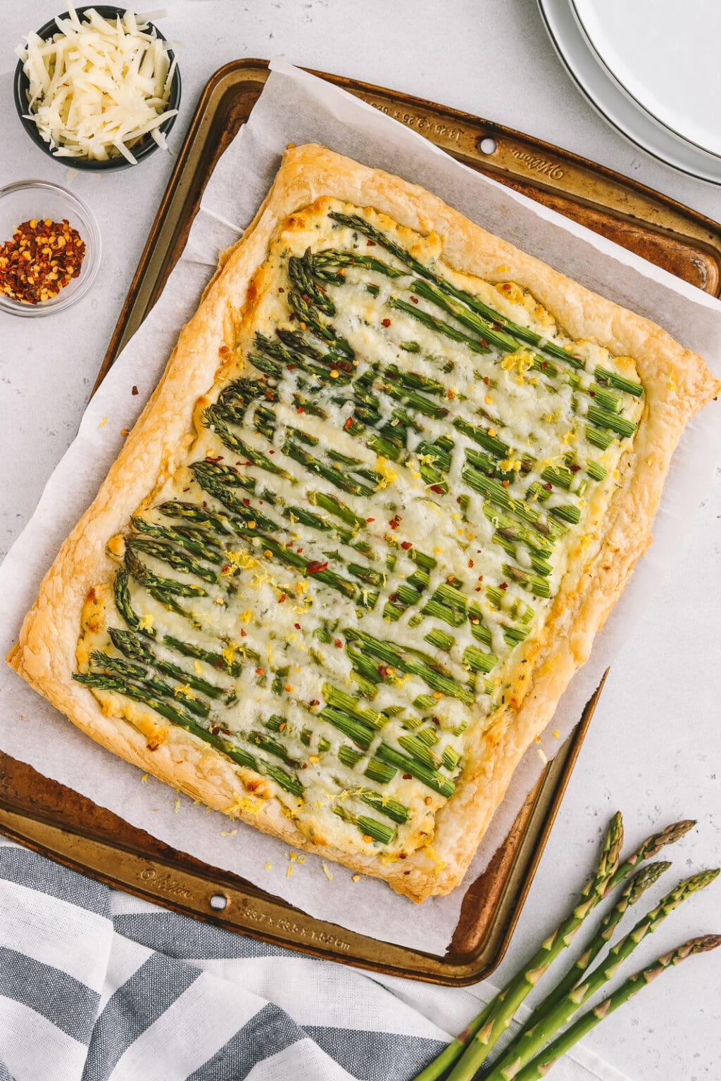 Easy Puff Pastry Asparagus Tart with Gruyere Cheese - Cooking in my Genes