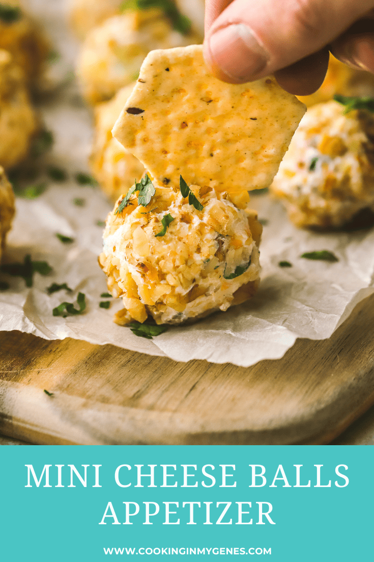 Easy Herb & Walnut Mini Cheese Balls Appetizer - Cooking in my Genes