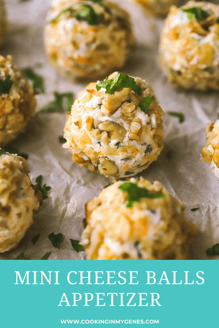 Easy Herb & Walnut Mini Cheese Balls Appetizer - Cooking in my Genes