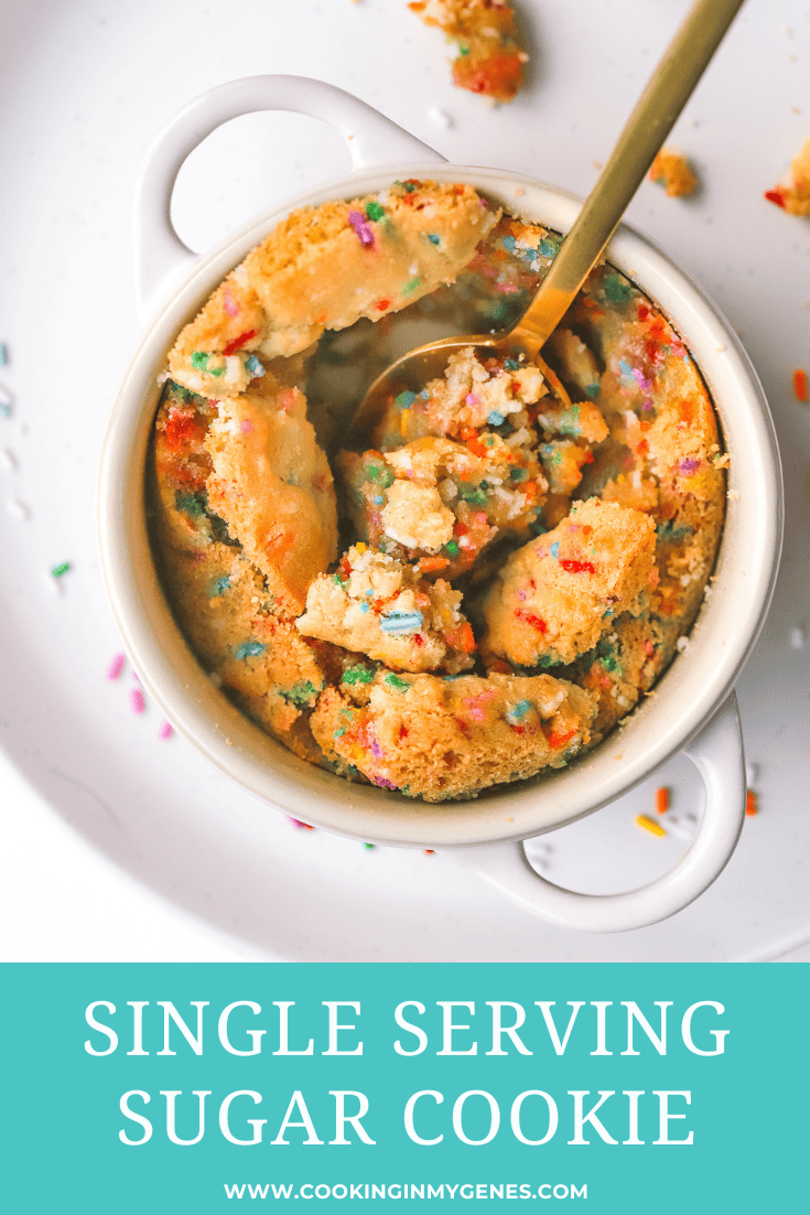 Easy Deep Dish Single Serving Sugar Cookie Recipe - Cooking in my Genes
