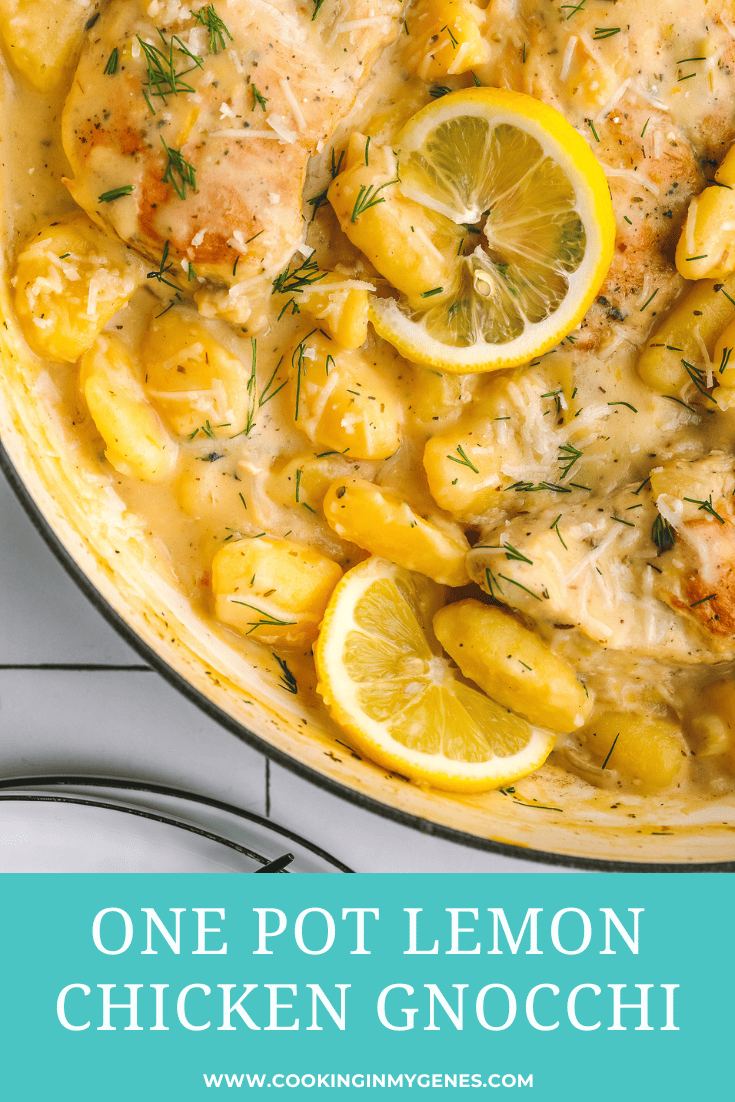 Easy One Pan Creamy Lemon & Garlic Chicken Gnocchi - Cooking in my Genes