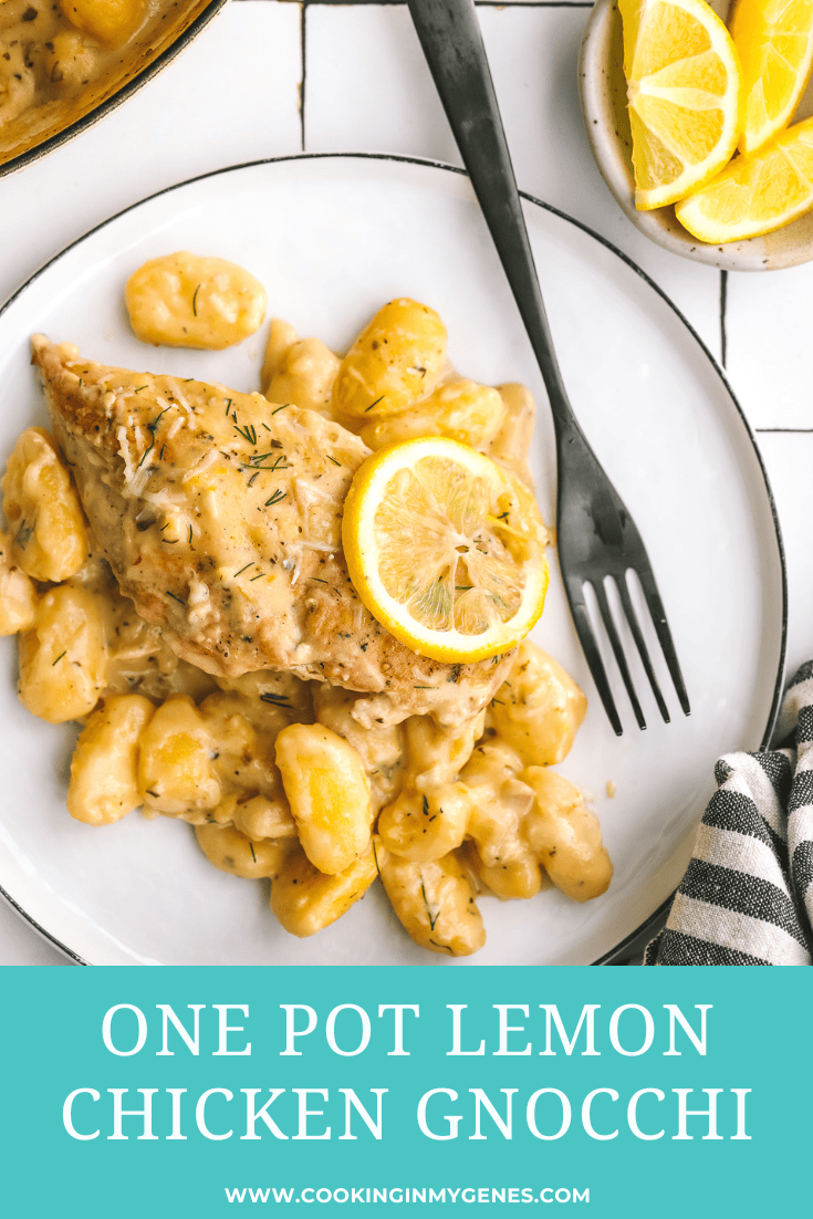 Easy One Pan Creamy Lemon & Garlic Chicken Gnocchi - Cooking in my Genes