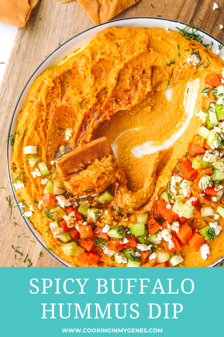 The Best Quick and Easy Spicy Buffalo Hummus Dip - Cooking in my Genes