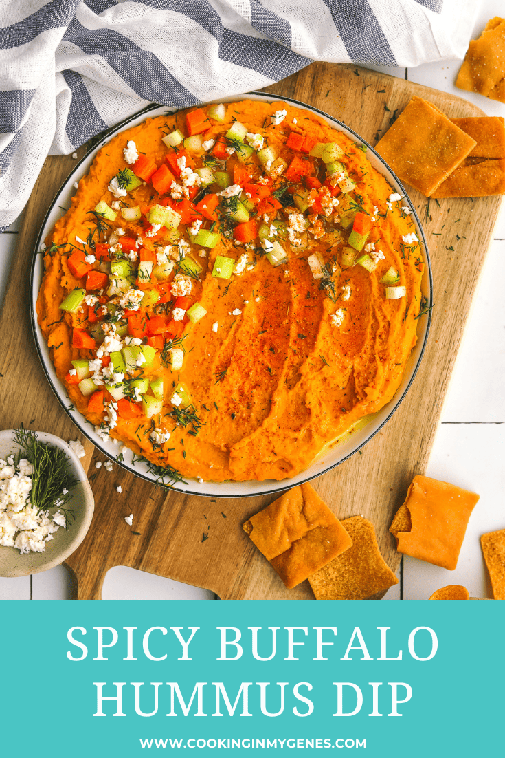 The Best Quick and Easy Spicy Buffalo Hummus Dip - Cooking in my Genes