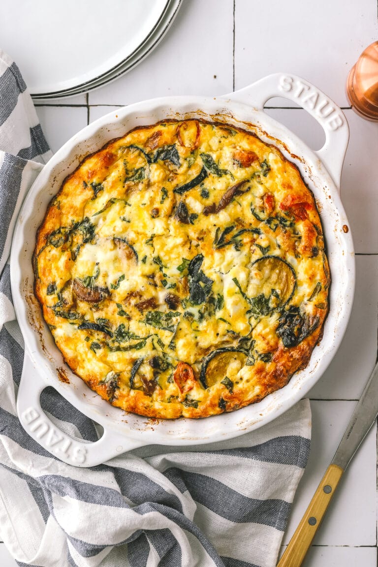 Healthy Crustless Veggie Breakfast Quiche Recipe - Cooking in my Genes