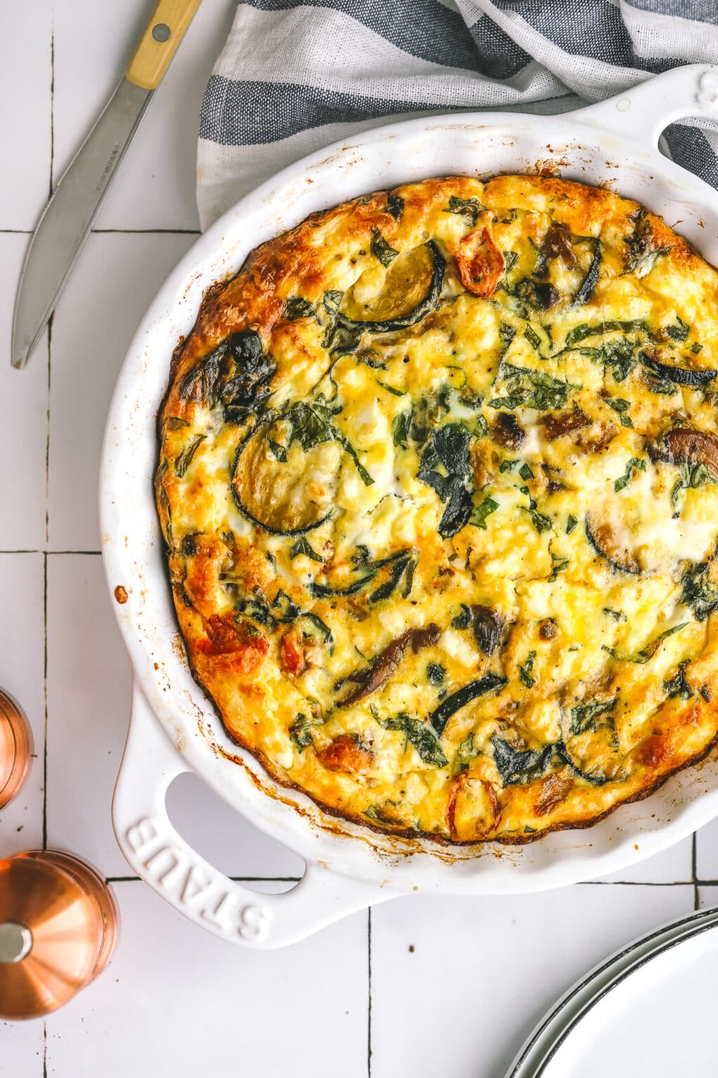 Healthy Crustless Veggie Breakfast Quiche Recipe - Cooking in my Genes