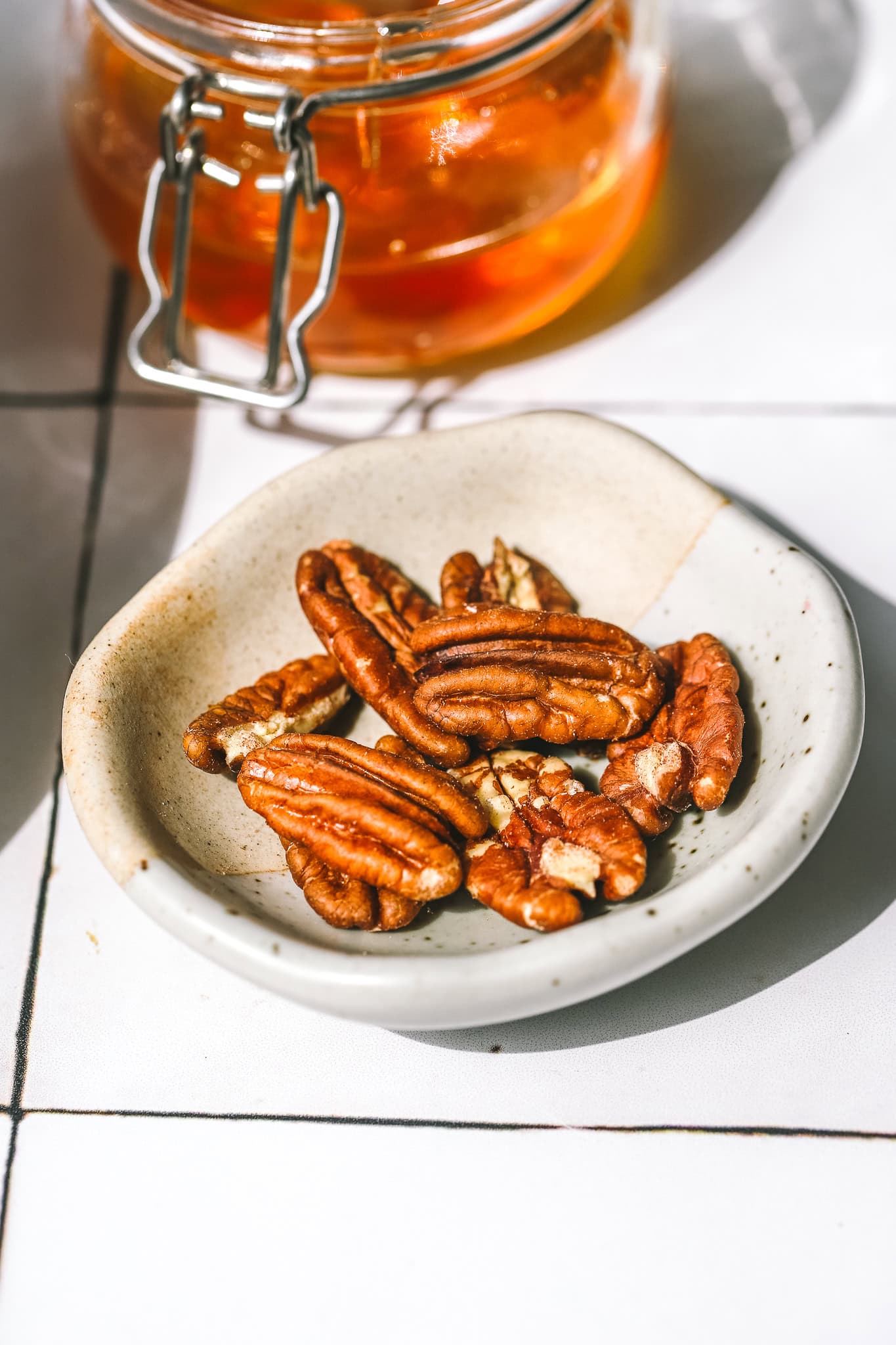Easy Peach & Pecan Baked Brie (summer appetizer) - Cooking in my Genes