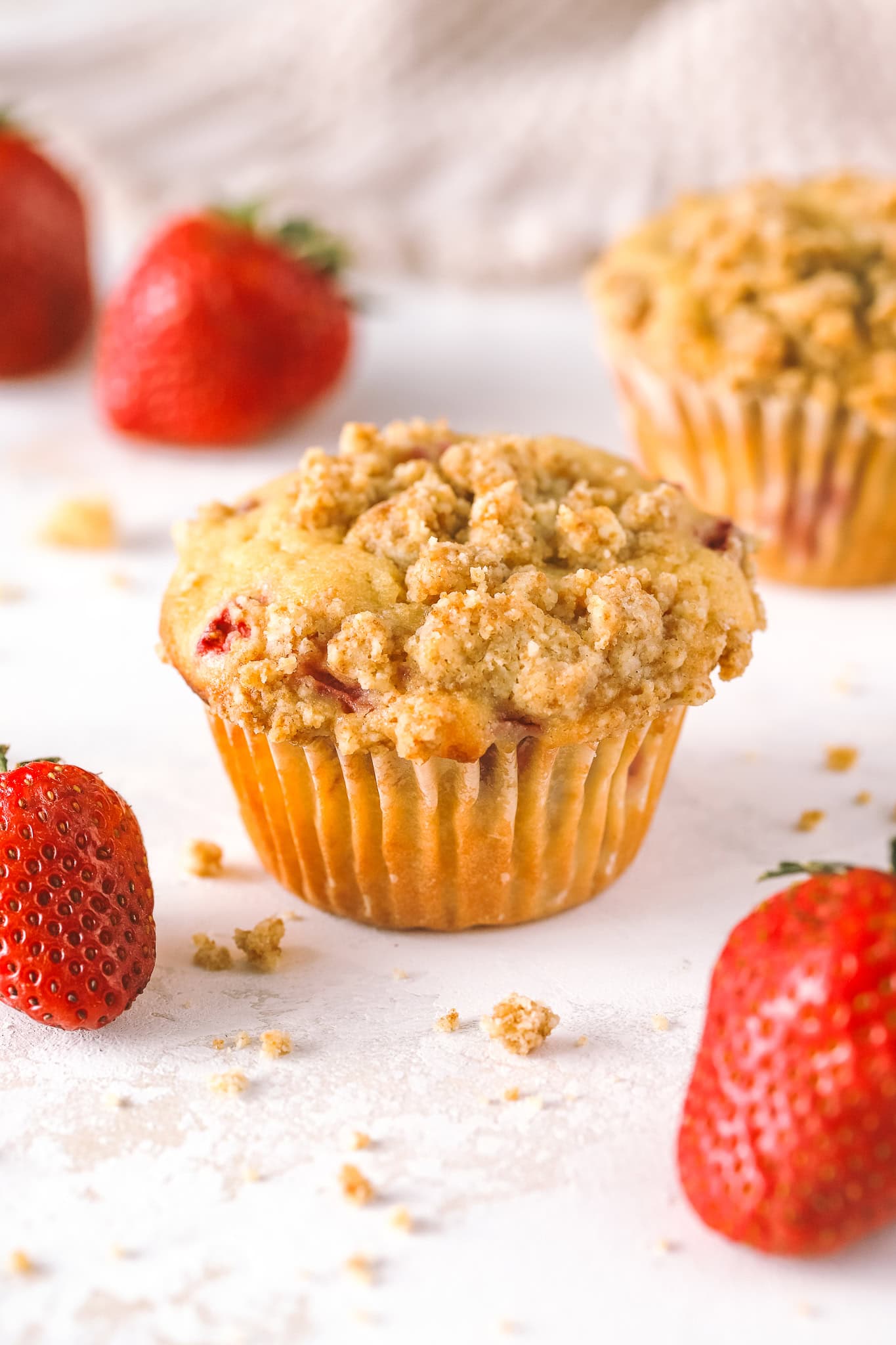 Strawberry Rhubarb Muffins with Streusel Topping - Cooking in my Genes