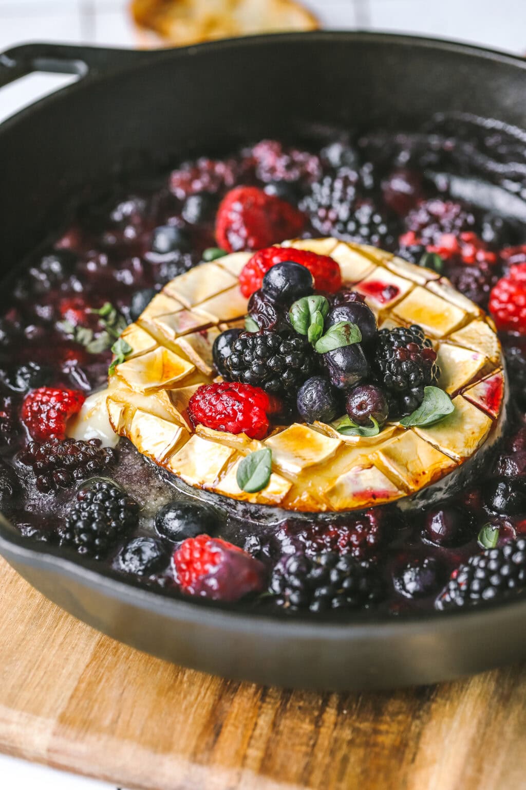 Easy Grilled Brie Cheese Appetizer with Fresh Berries - Cooking in my Genes