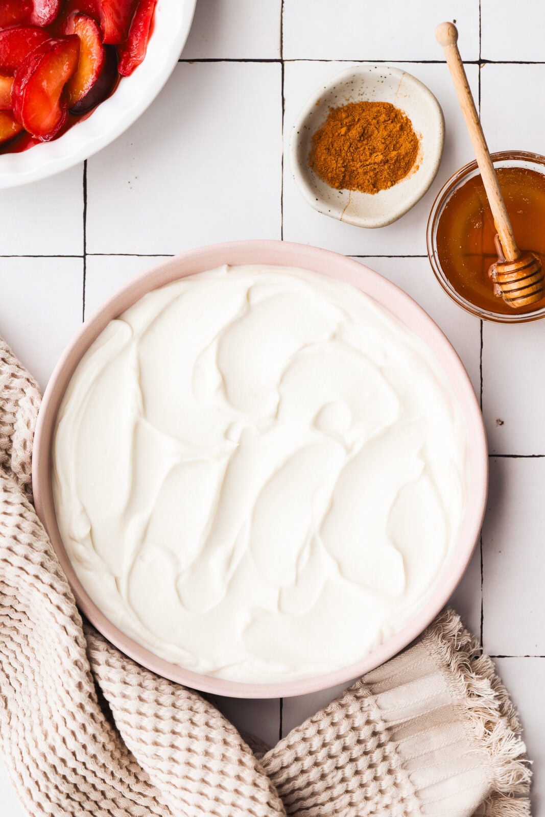 Whipped Ricotta with Honey Roasted Plums Appetizer - Cooking in my Genes
