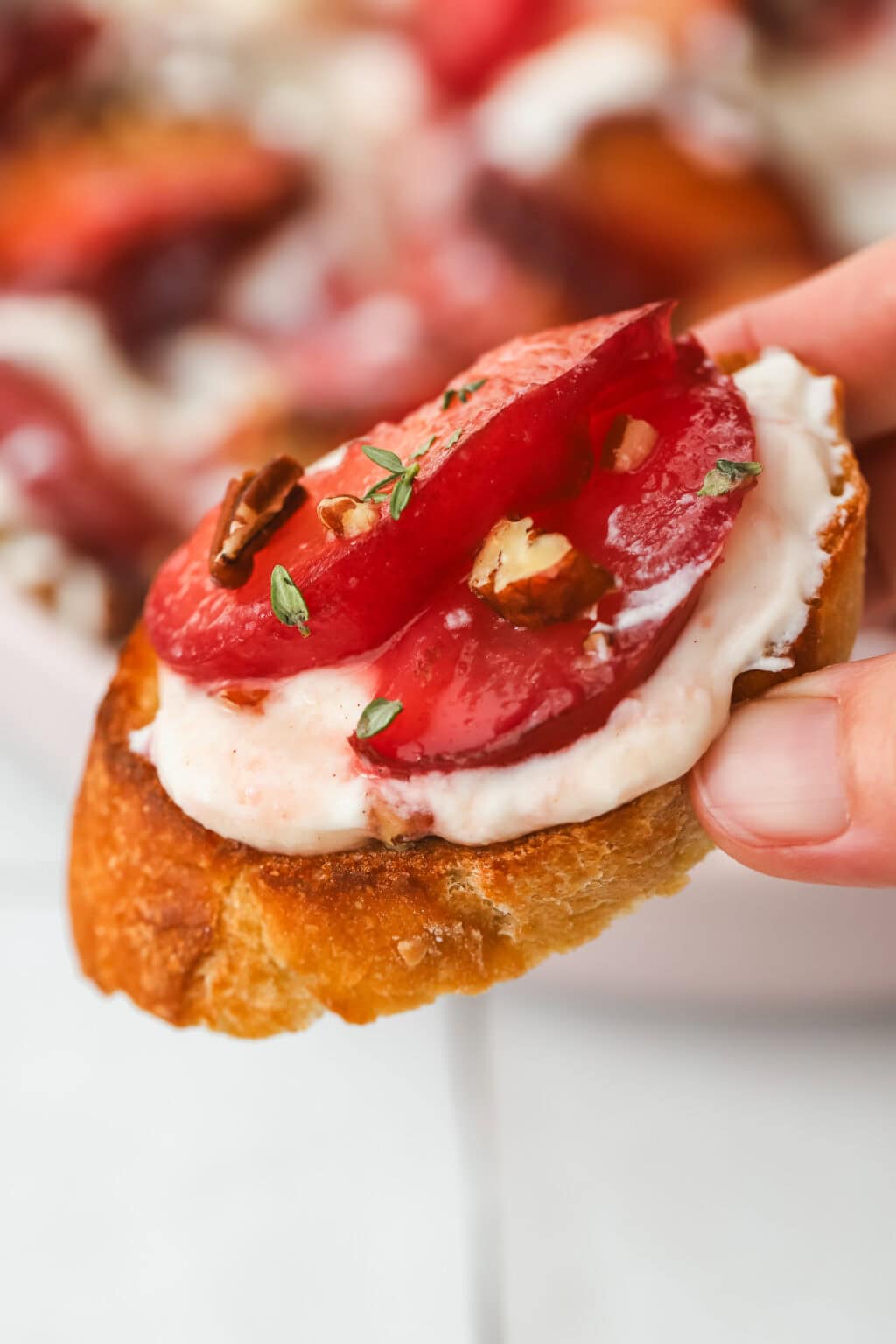 Whipped Ricotta with Honey Roasted Plums Appetizer - Cooking in my Genes