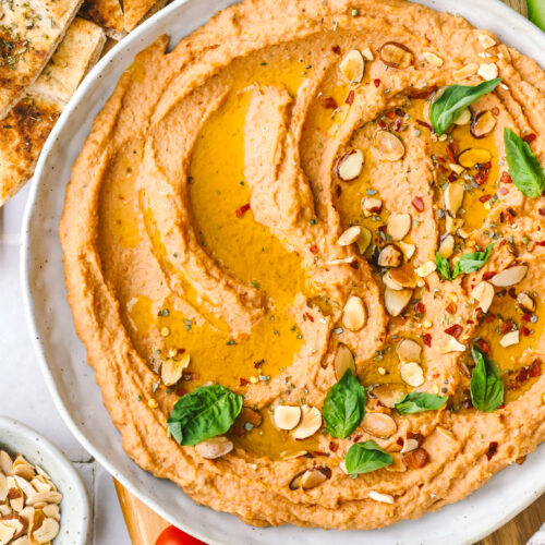 Sundried Tomato White Bean Hummus Dip Appetizer - Cooking in my Genes
