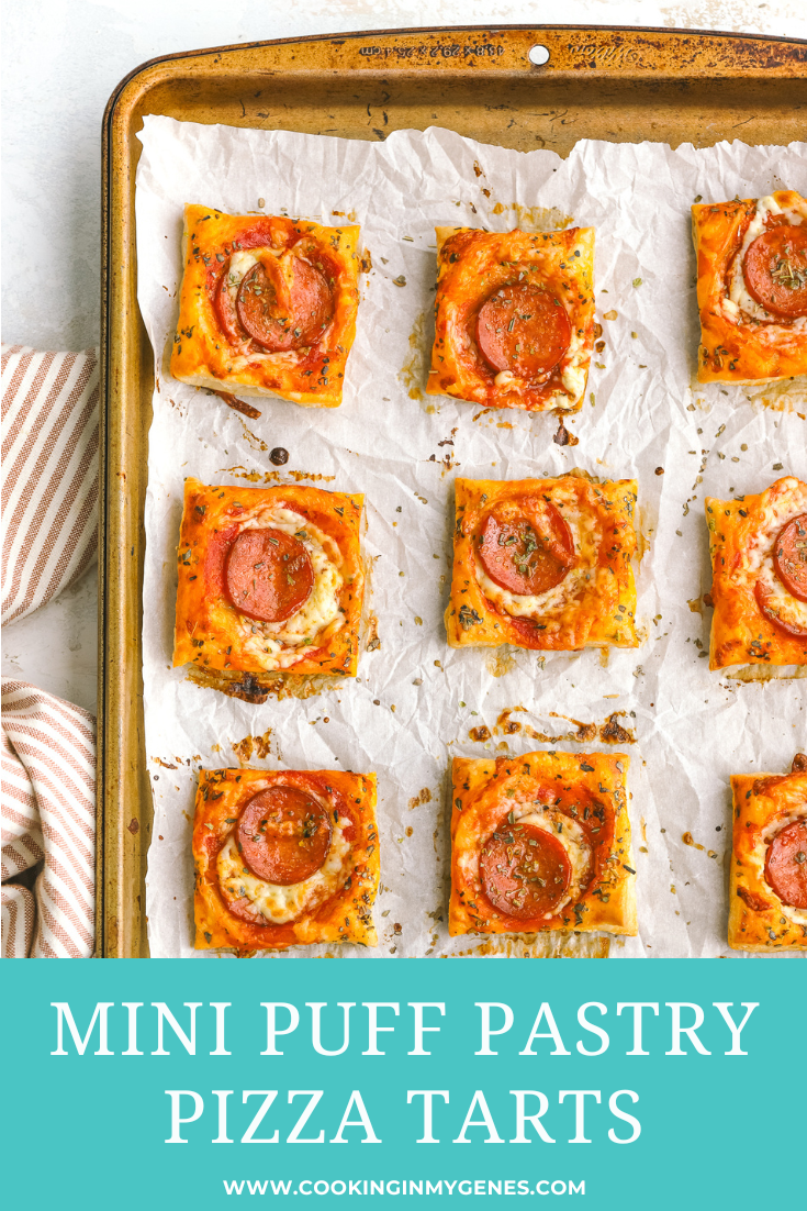Mini Pepperoni & Hot Honey Pizza Puff Pastry Tarts - Cooking in my Genes