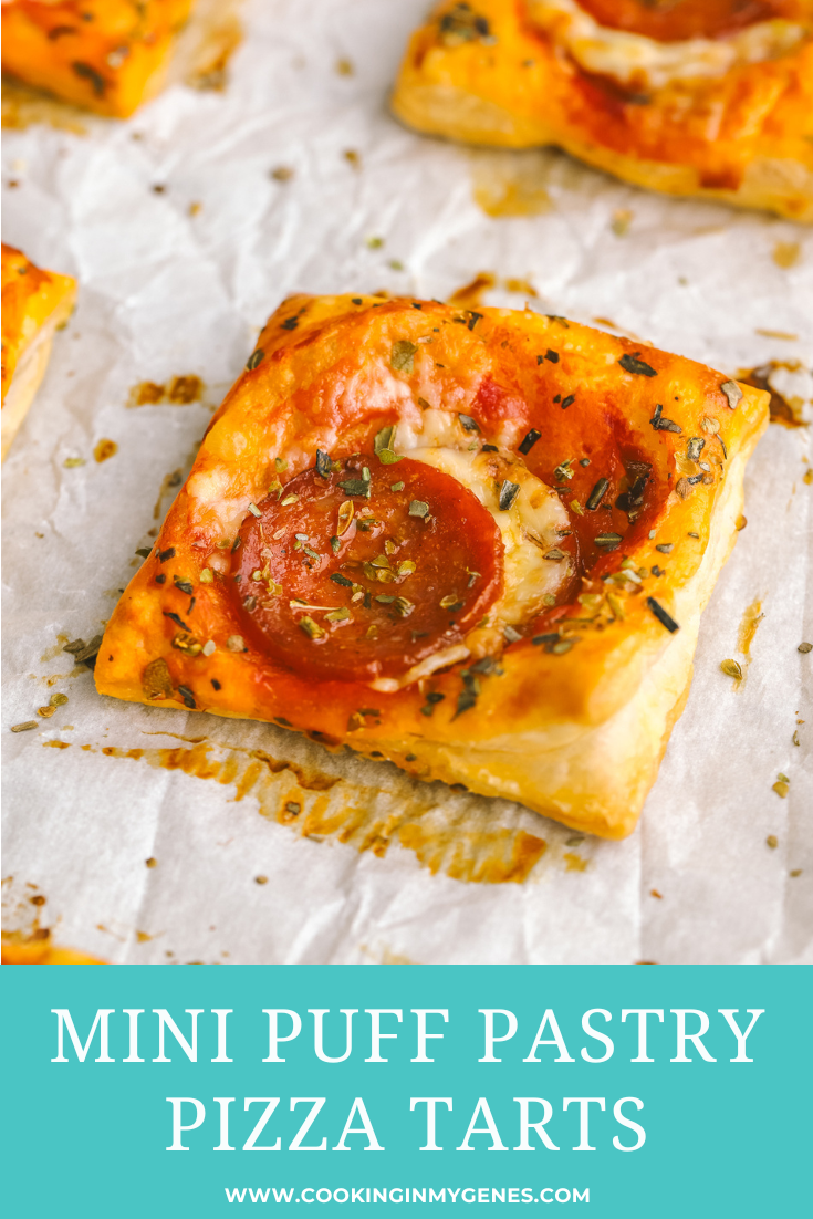 Mini Pepperoni & Hot Honey Pizza Puff Pastry Tarts - Cooking in my Genes
