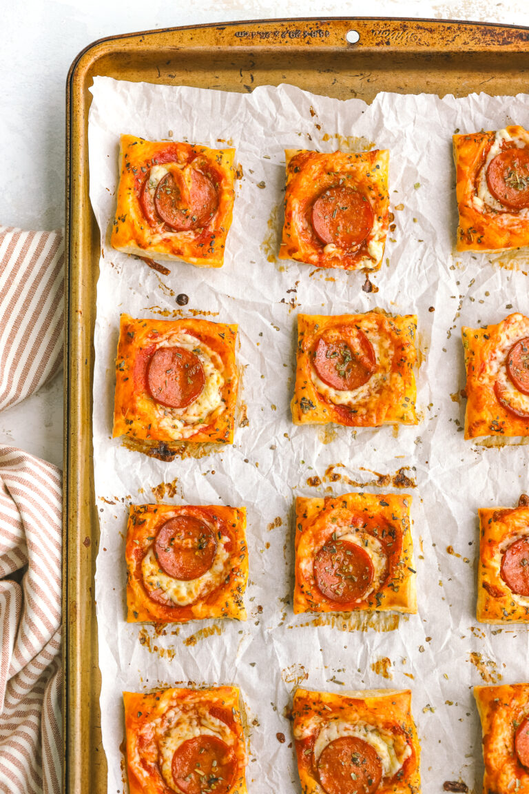 Mini Pepperoni & Hot Honey Pizza Puff Pastry Tarts - Cooking in my Genes