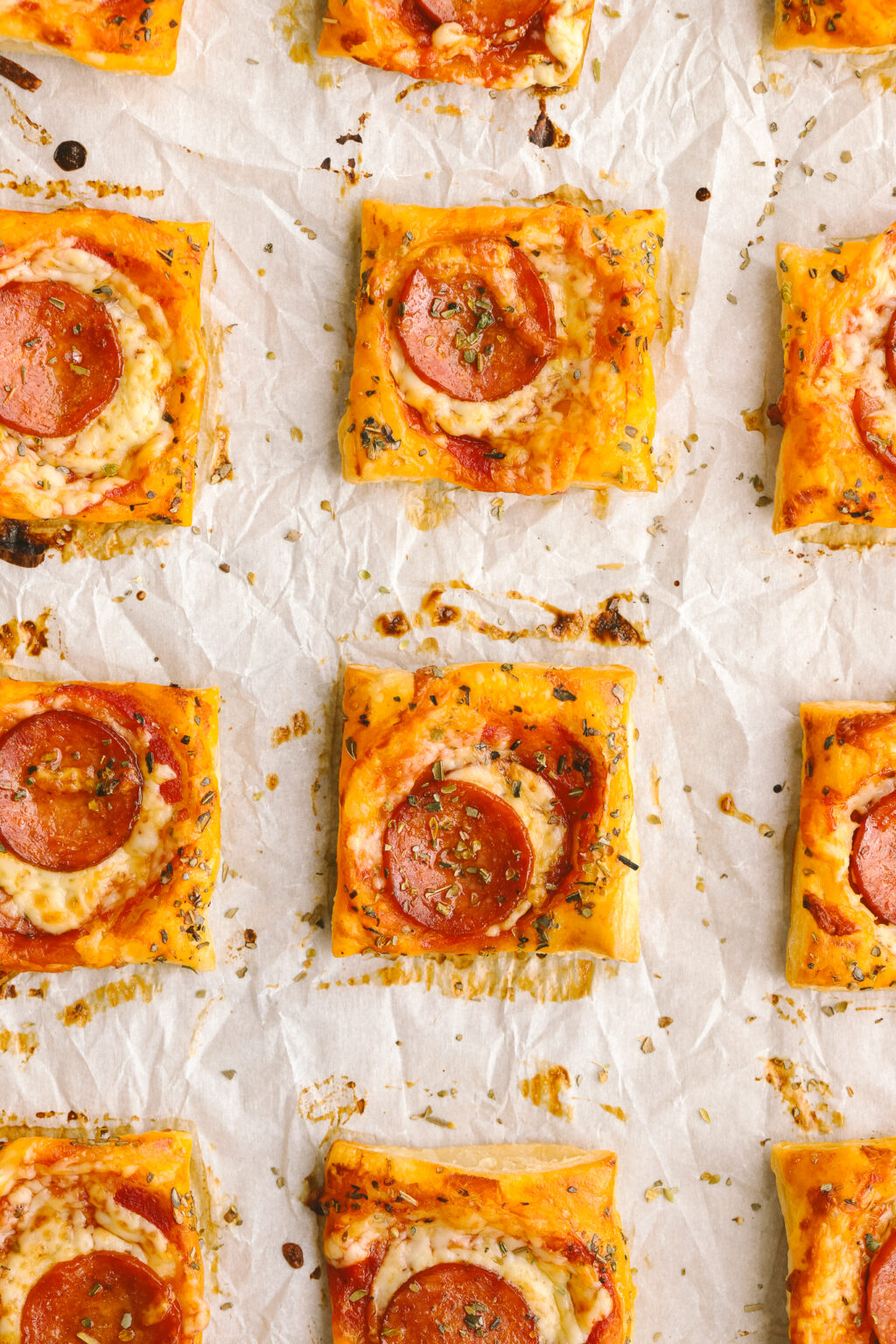 Mini Pepperoni & Hot Honey Pizza Puff Pastry Tarts - Cooking in my Genes