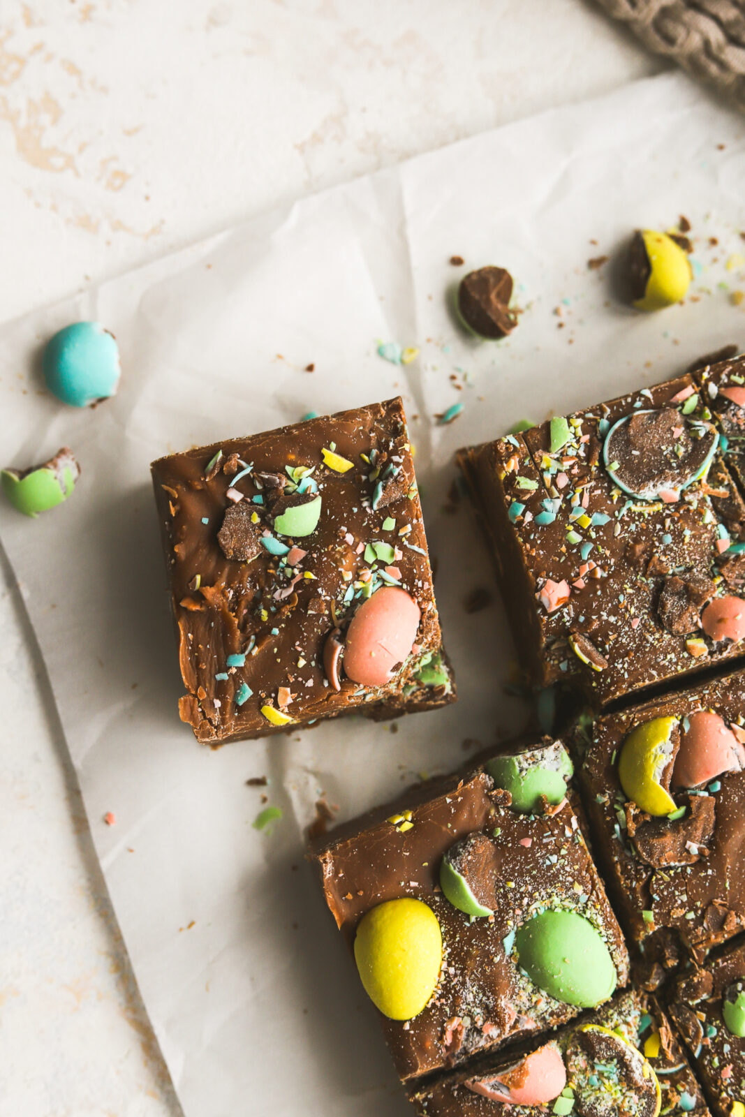 Easy 3-Ingredient Mini Egg Fudge Recipe for Easter - Cooking in my Genes