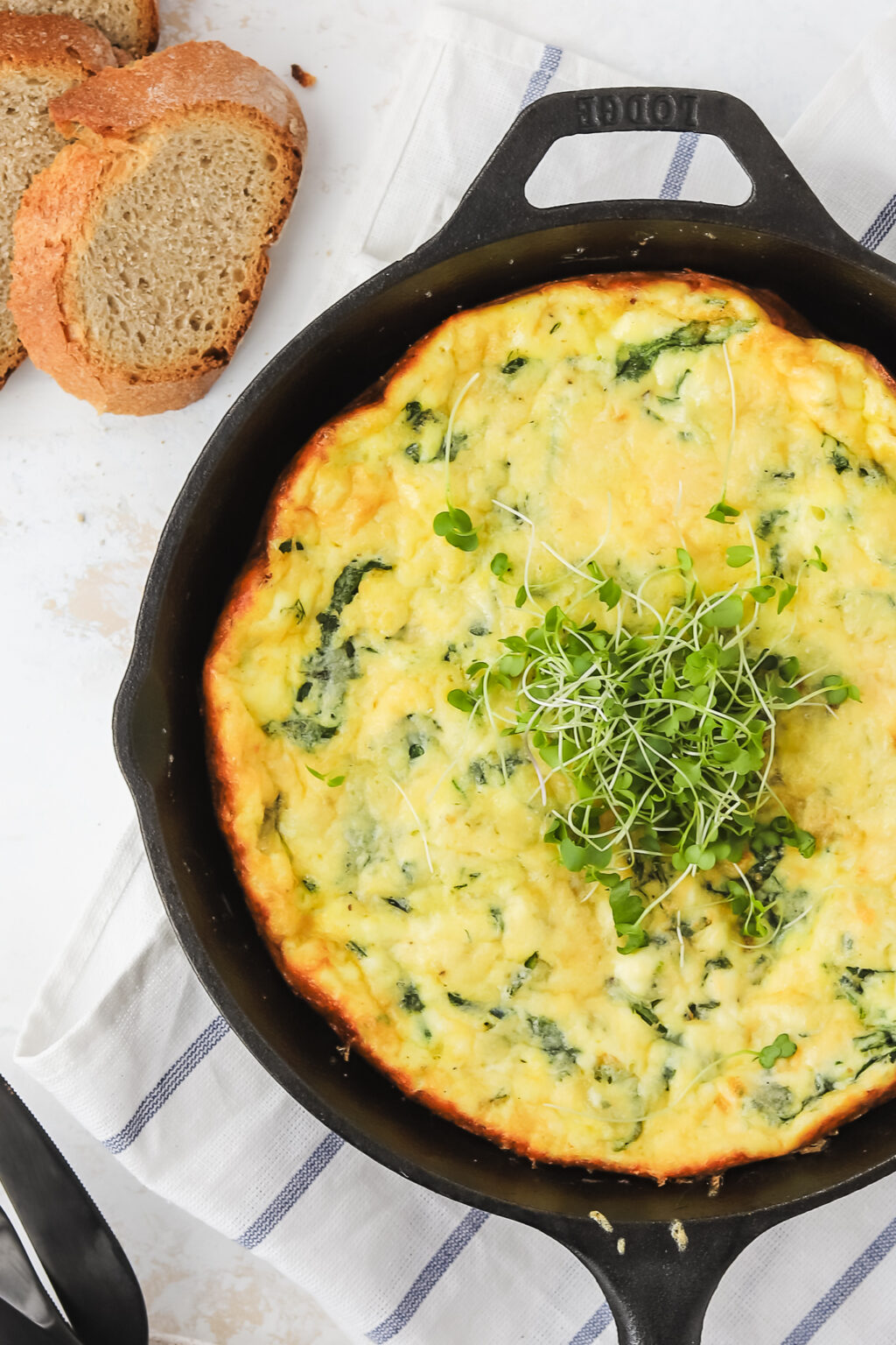 Spring Frittata Recipe with Arugula and Fresh Herbs - Cooking in my Genes