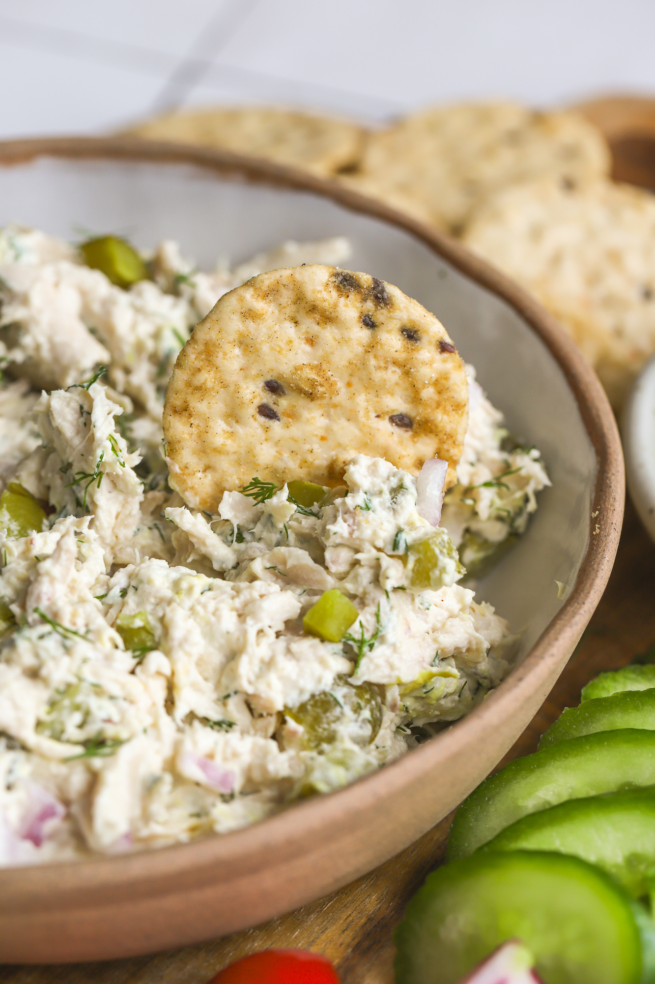 Dill Pickle Chicken Salad (easy meal prep recipe) - Cooking in my Genes