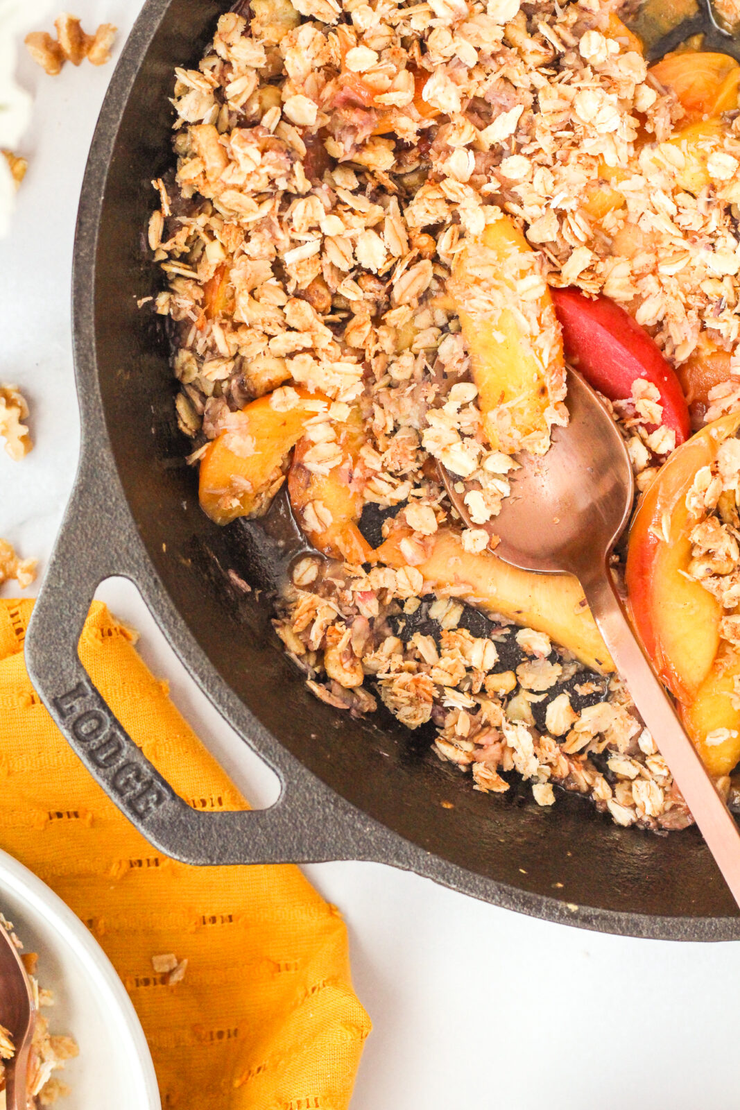 Easy & Delicious Stone Fruit Breakfast Crumble Recipe - Cooking in my Genes