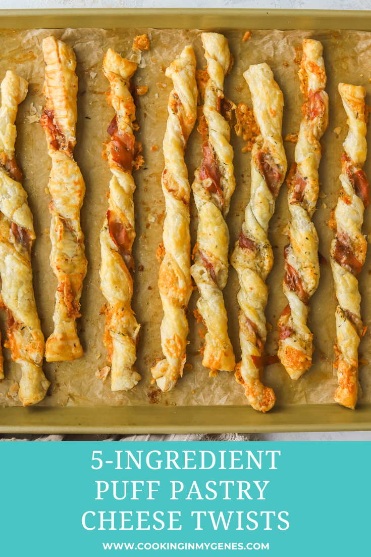 5-Ingredient Puff Pastry Cheese Twists with Gruyère - Cooking in my Genes