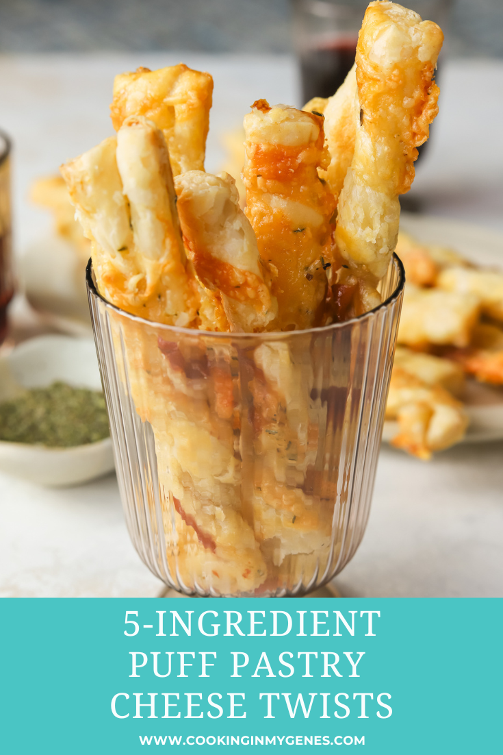 5-Ingredient Puff Pastry Cheese Twists with Gruyère - Cooking in my Genes