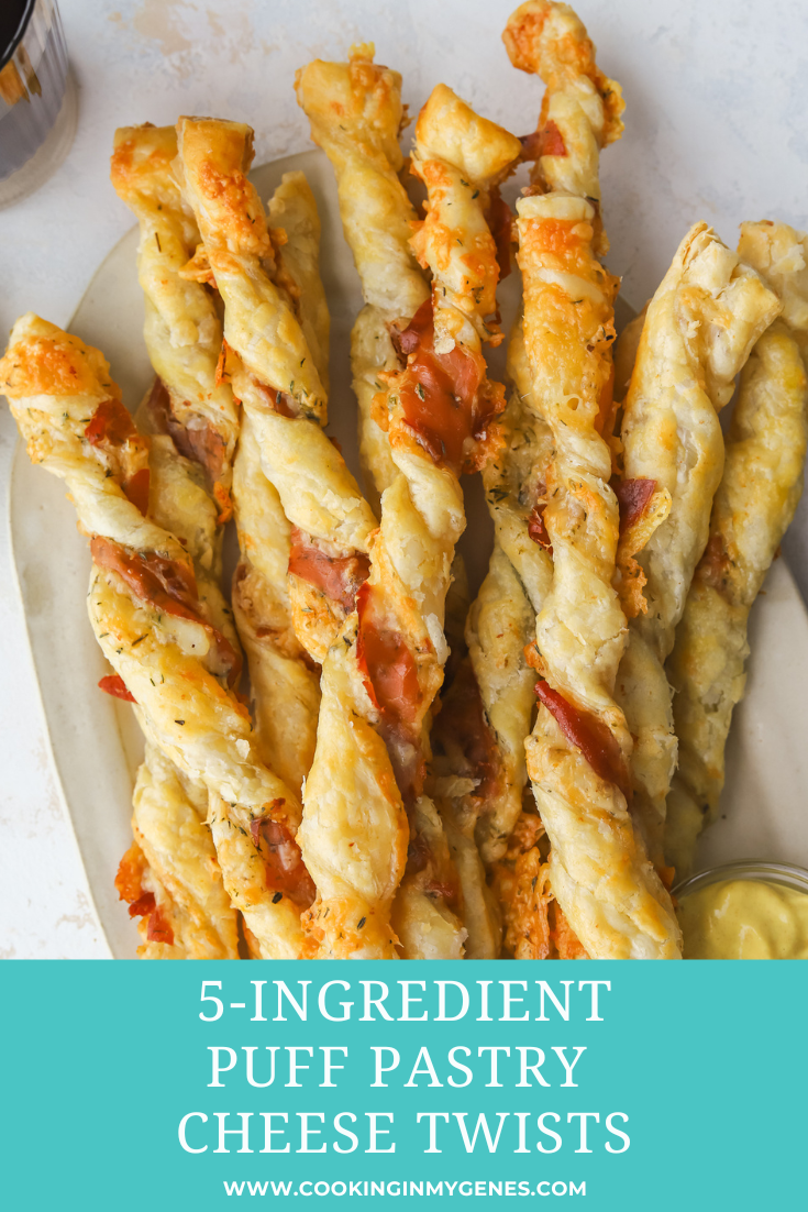 5-Ingredient Puff Pastry Cheese Twists with Gruyère - Cooking in my Genes