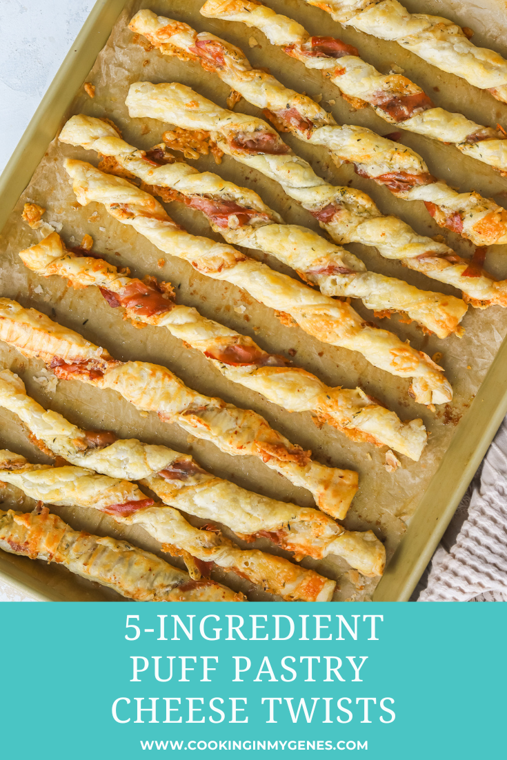 5-Ingredient Puff Pastry Cheese Twists with Gruyère - Cooking in my Genes