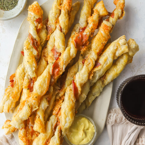 5-Ingredient Puff Pastry Cheese Twists with Gruyère - Cooking in my Genes